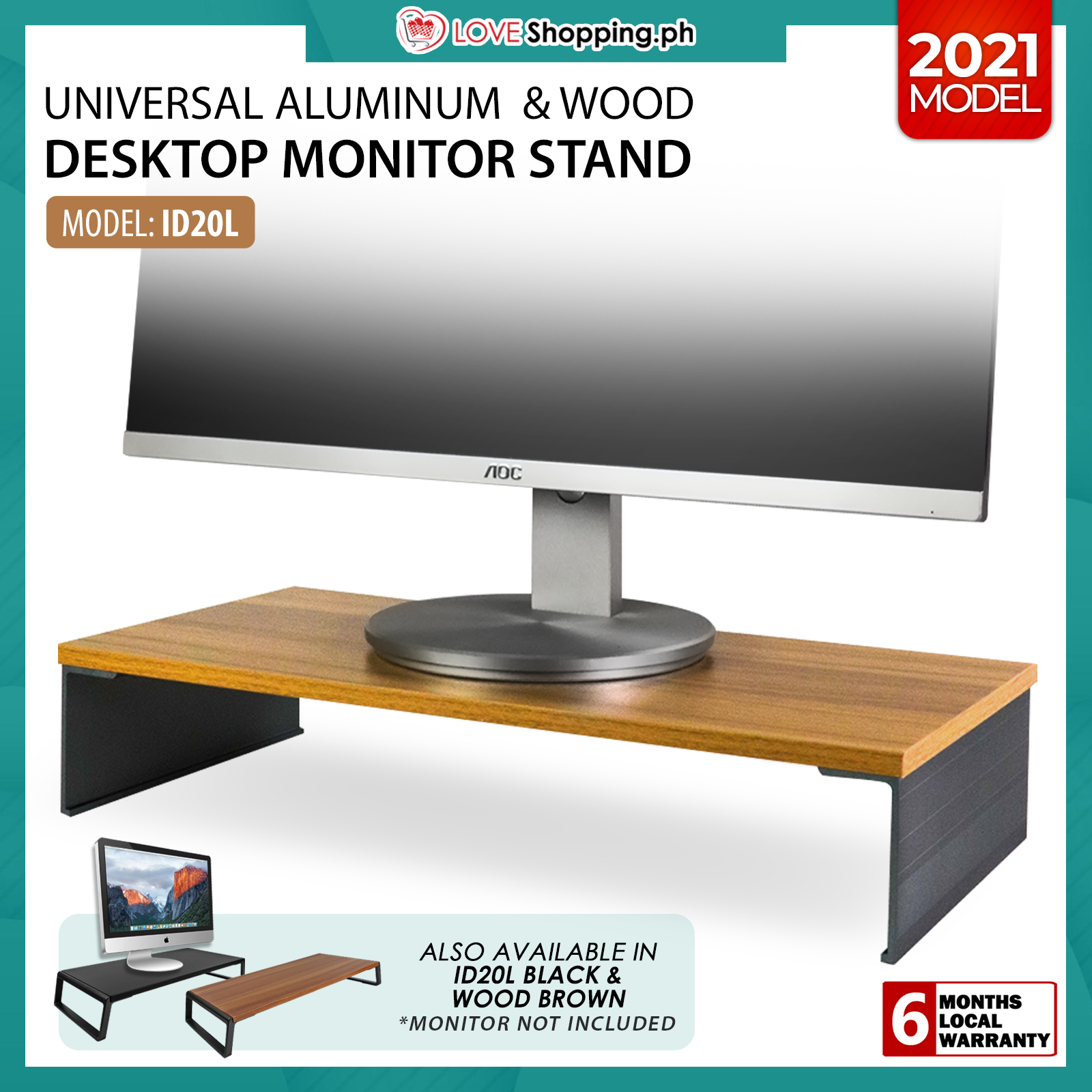 ID20 Universal Aluminum Desktop Monitor Stand Laptop Riser (BLACK ...