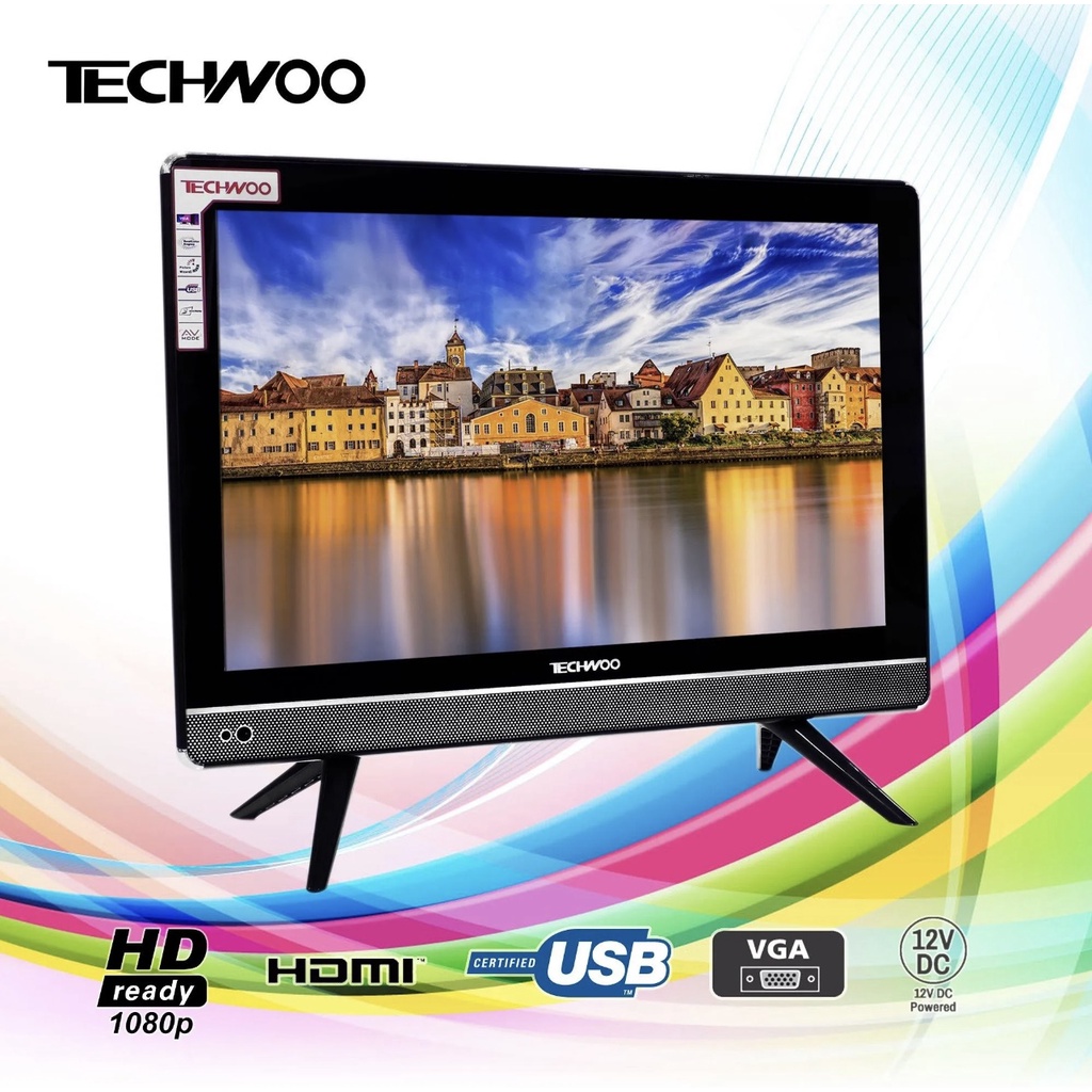 TECHWOO 21 Inch Basic LED TV HD Ready w/ Tempered Glass HiFi Audio with ...