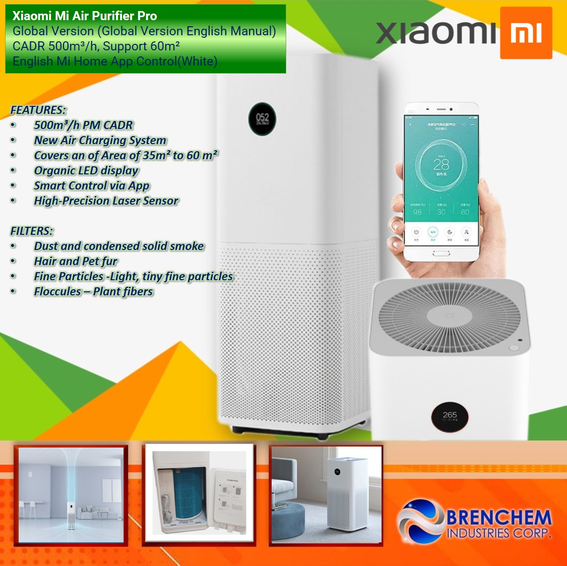 XIAOMI Mi Air Purifier Pro OLED Display, Smart Mi Home App Control, New ...