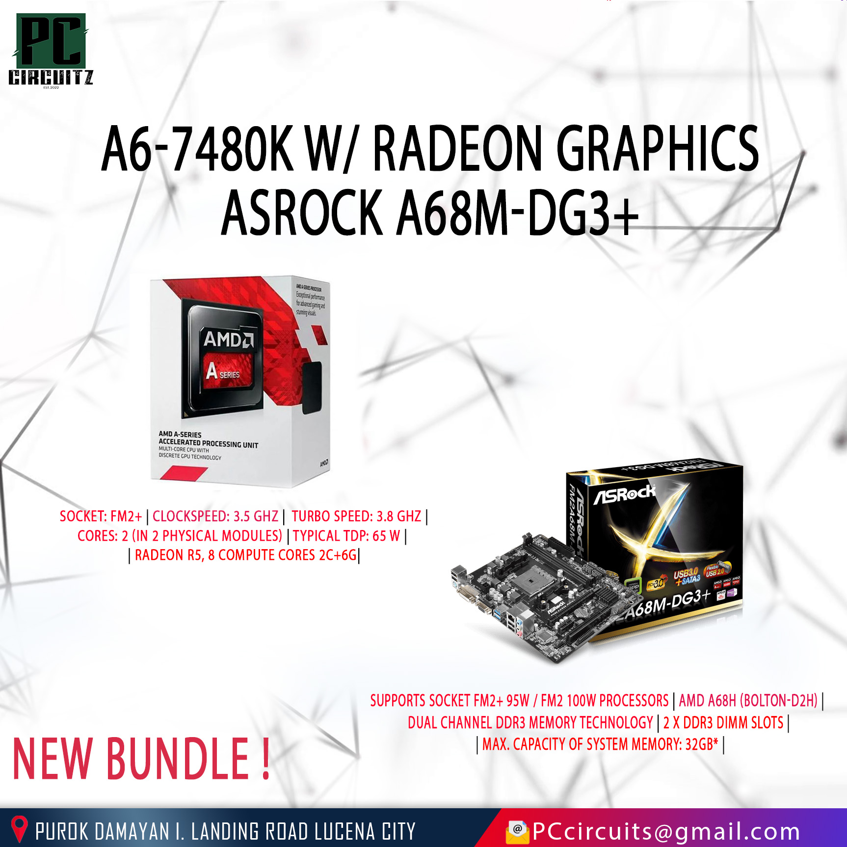 AMD A6-7480K w/ radeon graphics + ASROCK A68M-DG3+ BUNDLE | Lazada PH