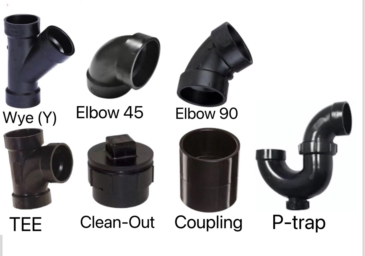 2inch PVC Pipe Orange&Black Fittings (Coupling,Elbow,Tee,Wye,CleanOut,P ...