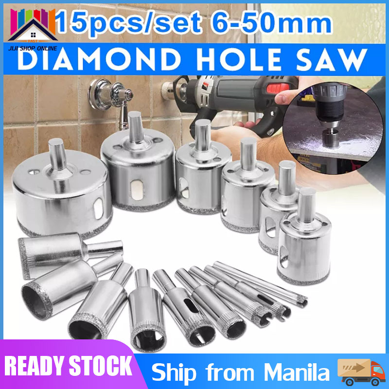 🔝 Original [24 hours delivery]15pcs Diamond tool drill bit hole saw set ...