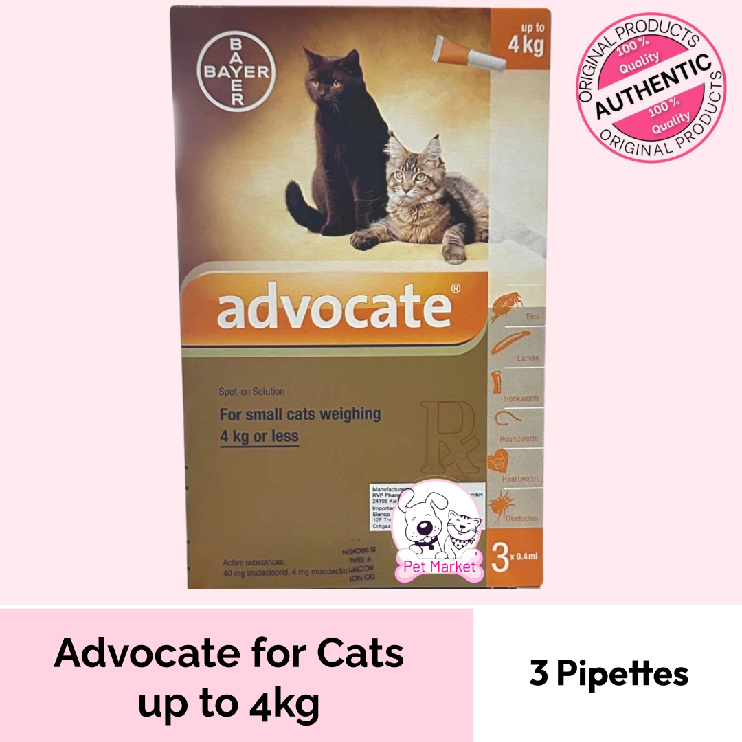 ADVOCATE FOR CATS UP TO 4KG (3 PIPETTES) | Lazada PH