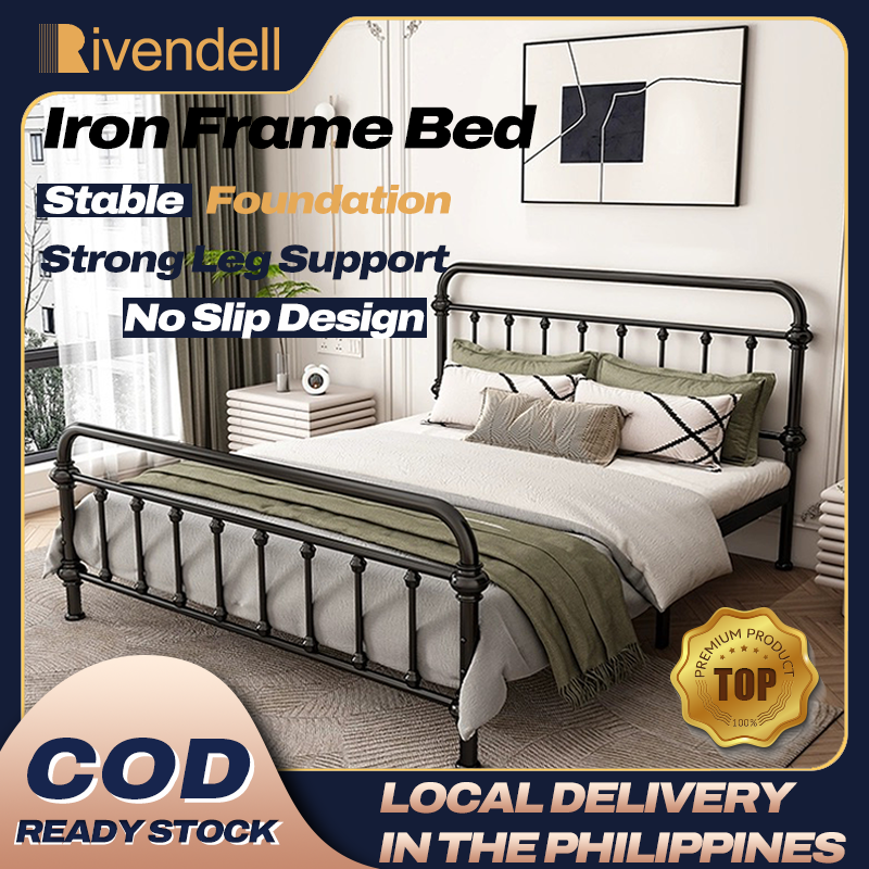 Iron frame bed Single/Twin/Double/Queen/King bed Modern simplicity ...