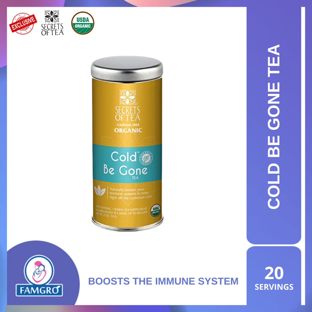 Secrets of Tea Cold Be Gone Tea- -Caffeine Free Immunity Tea- Natural USDA Organic Throat Coat ...