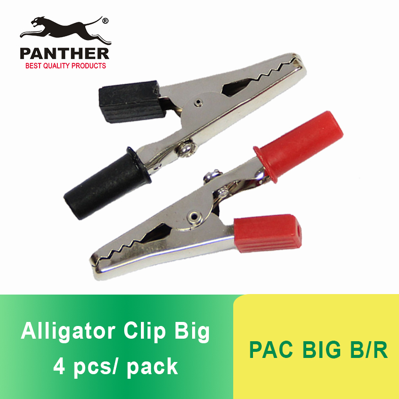 Panther PAC Alligator Clip Copper Plated Big and Small 2 Pairs - Black ...