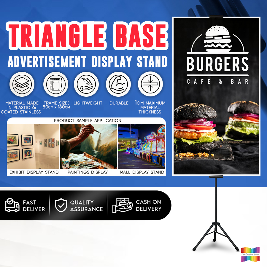 KGS Triangle Banner Easel Display Stand 15.24 x 243 cm, mall displays ...