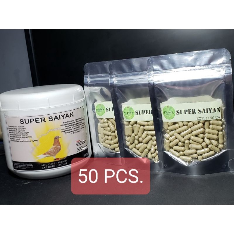 Super Saiyan Capsule Pigeon/Kalapati Supplement (50 100 capsule) Triple ...