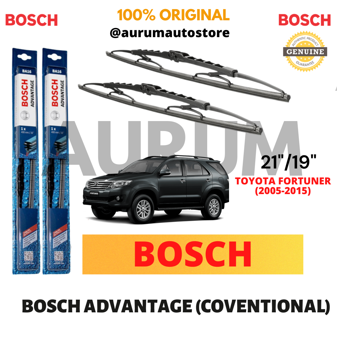 Bosch Advantage Wiper Blade Set (Conventional) for Toyota Fortuner 2005-2015 2pcs | Lazada PH