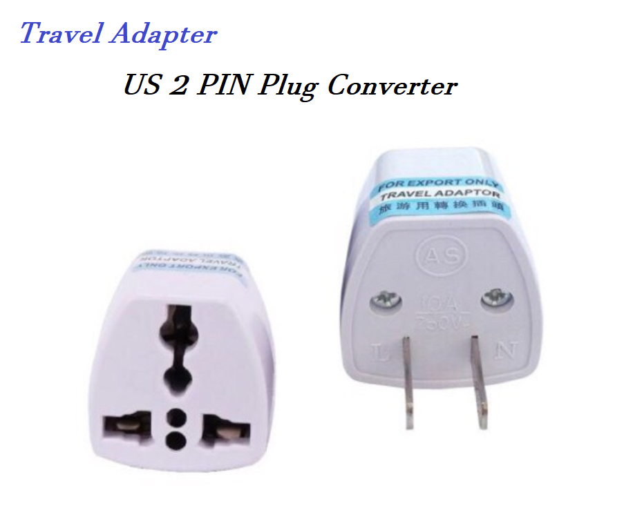 Universal Travel Adapter Power Charger Outlet US 2 PIN Plug Converter ...