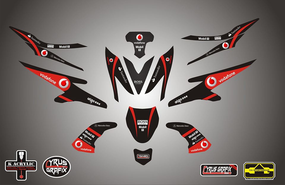 AEROX 155 FULL SET DECALS(VODAFONE DESIGN) | Lazada PH