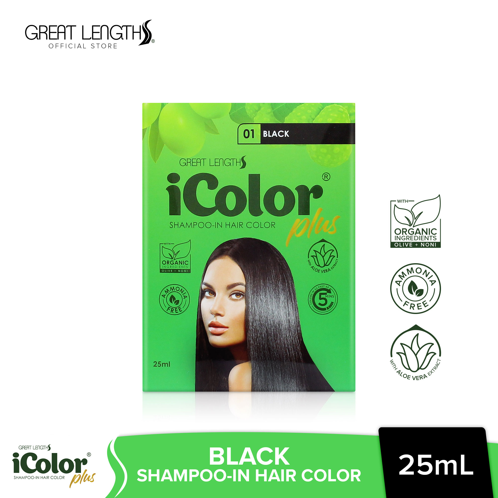 iColor Plus Shampoo-In Hair Color Black 25ml Sachet | Lazada PH
