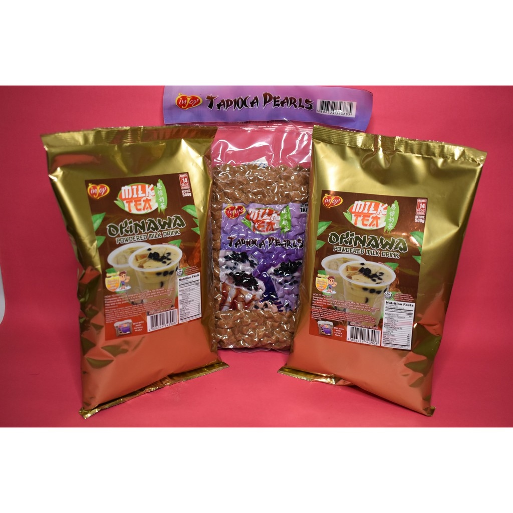 Fnmj inJoy 2 Okinawa 1 kg Tapioca Pearls Sago Instant Milk Tea Powder ...