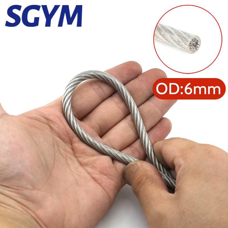 304 Stainless Steel PVC Coated Flexible Wire Rope soft Cable 10m20m ...