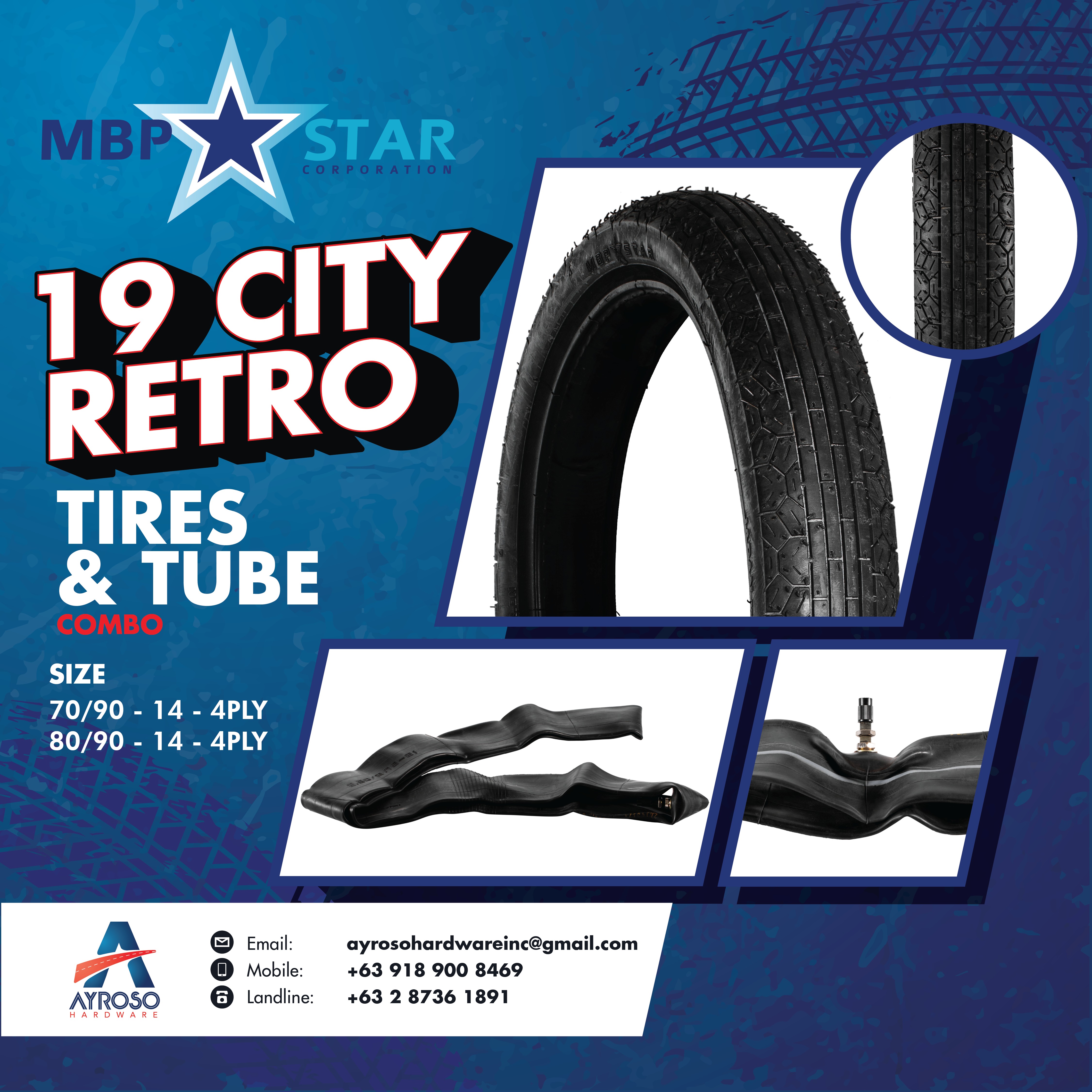 MBP Star 14 Retro Front Motorcycle Tire and Tube | Lazada PH