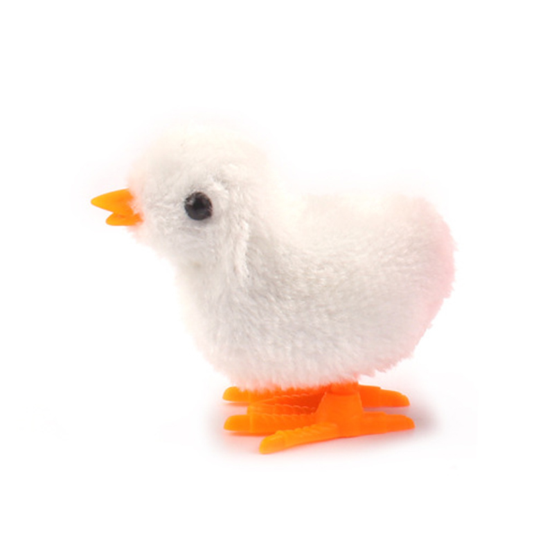 Cute Plush Wind Up Chick Toy Kids Educational Hopping Jumping Moving ...