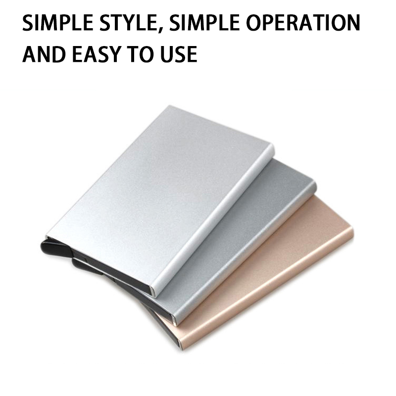Aluminum Alloy Credit Card Box 10 Cards Automatic Clip RFID Metal Multi ...