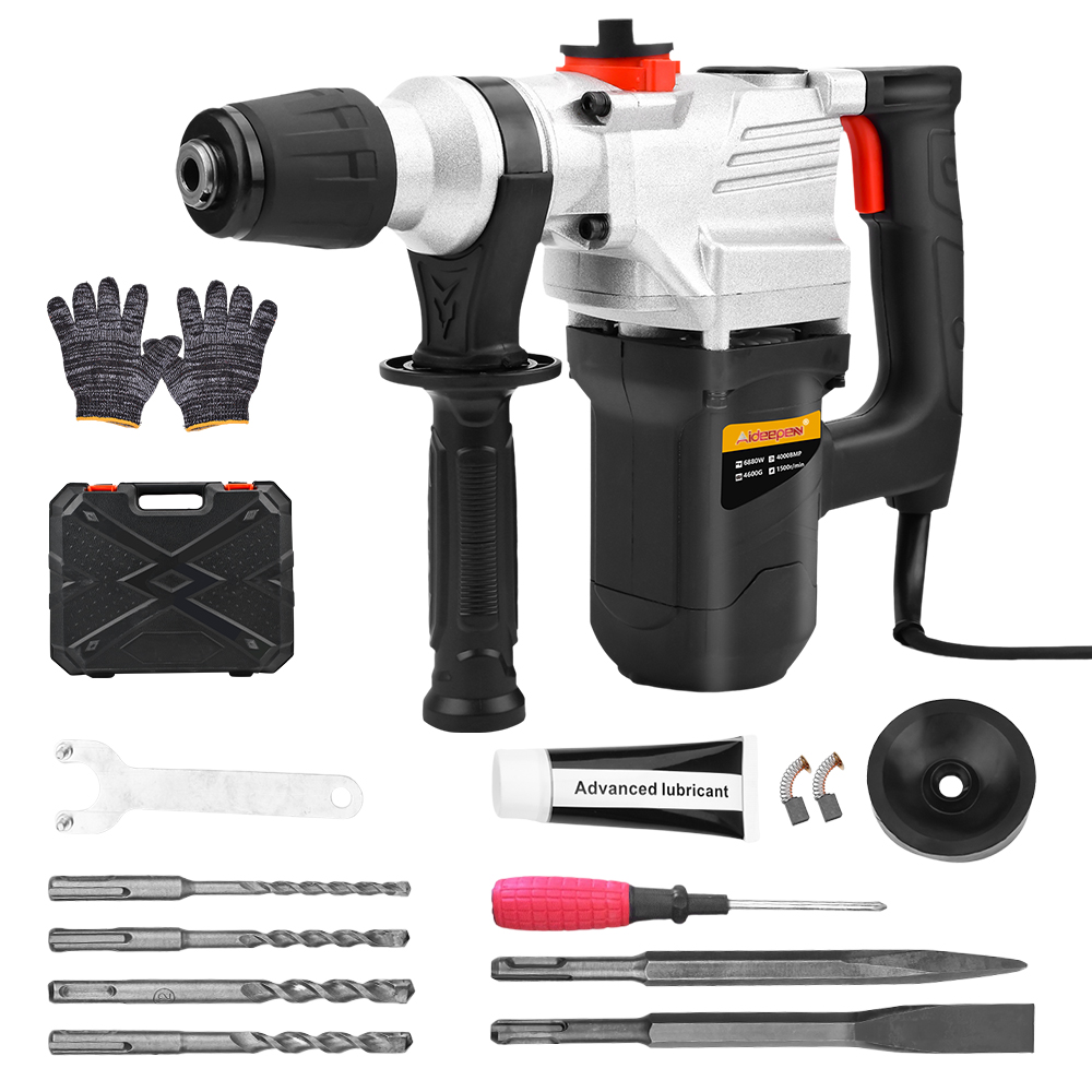 Demolition Breaker Hammer 6680W Concrete Breaker Demolition Drill Heavy ...
