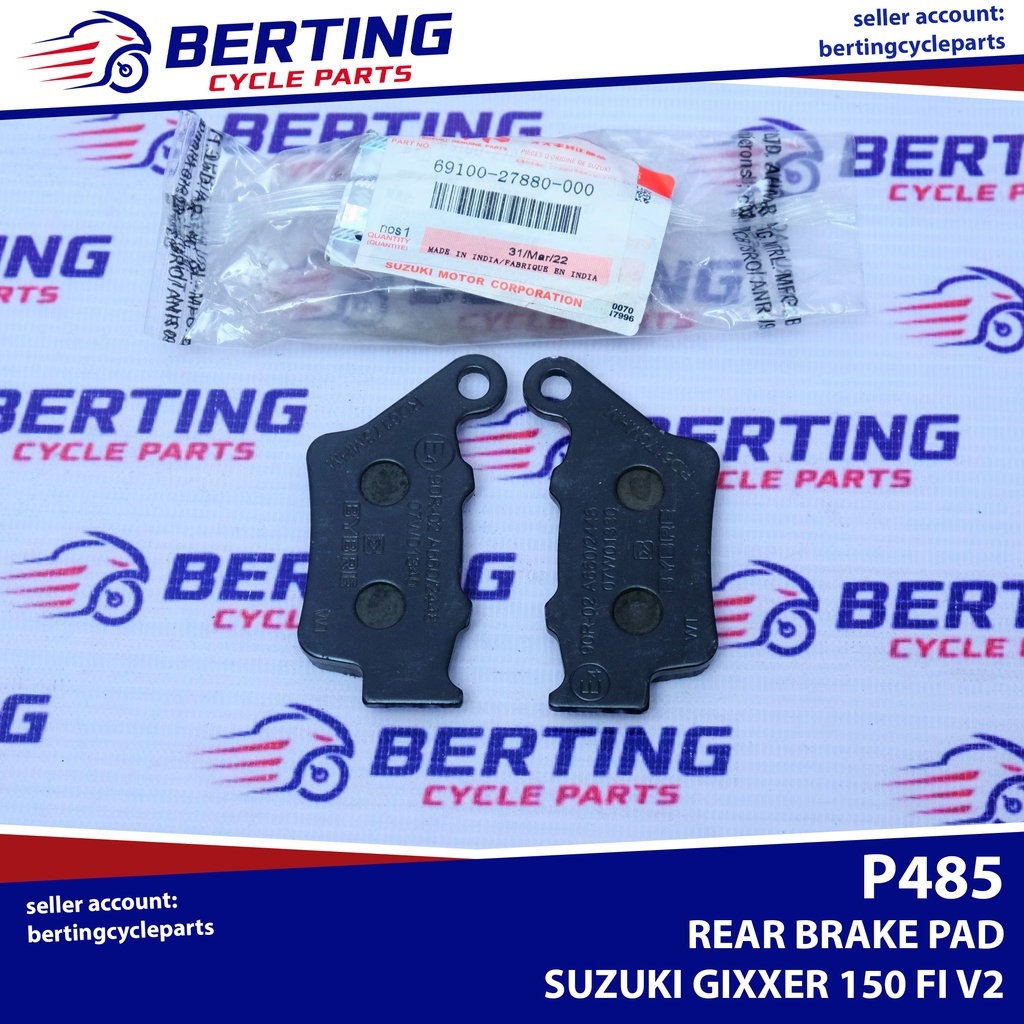 SGP REAR BRAKE PAD Suzuki Gixxer 150 FI 2020 V2 Genuine 69100-27880-000 ...