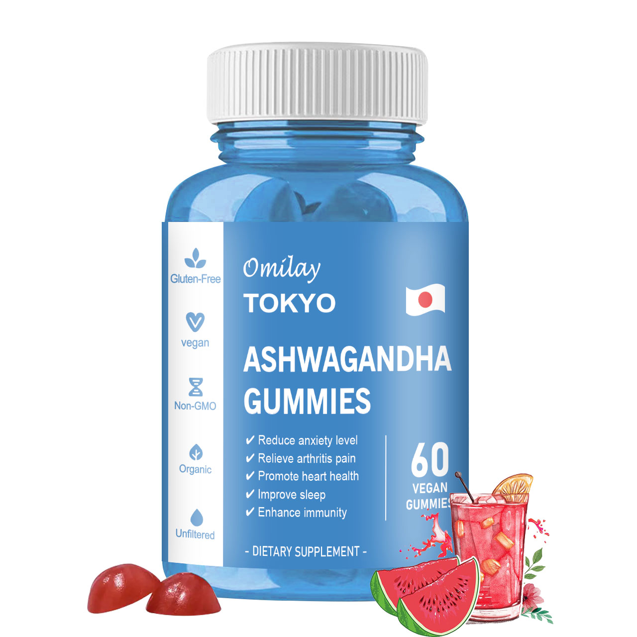 Omilay TOKYO Glutathione Gummies Anti Aging Whitening Skin Collagen ...