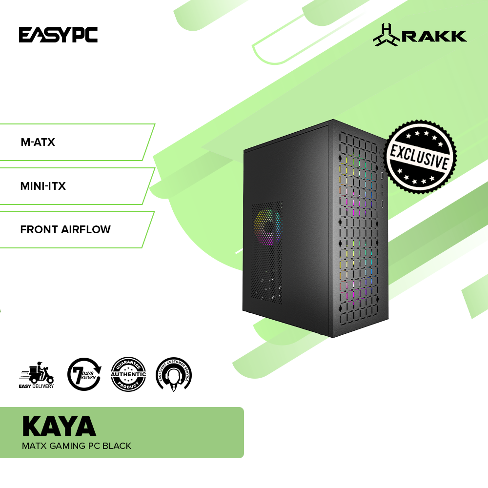 EasyPC | RAKK KAYA MATX Gaming PC Black For Desktop PC | Lazada PH