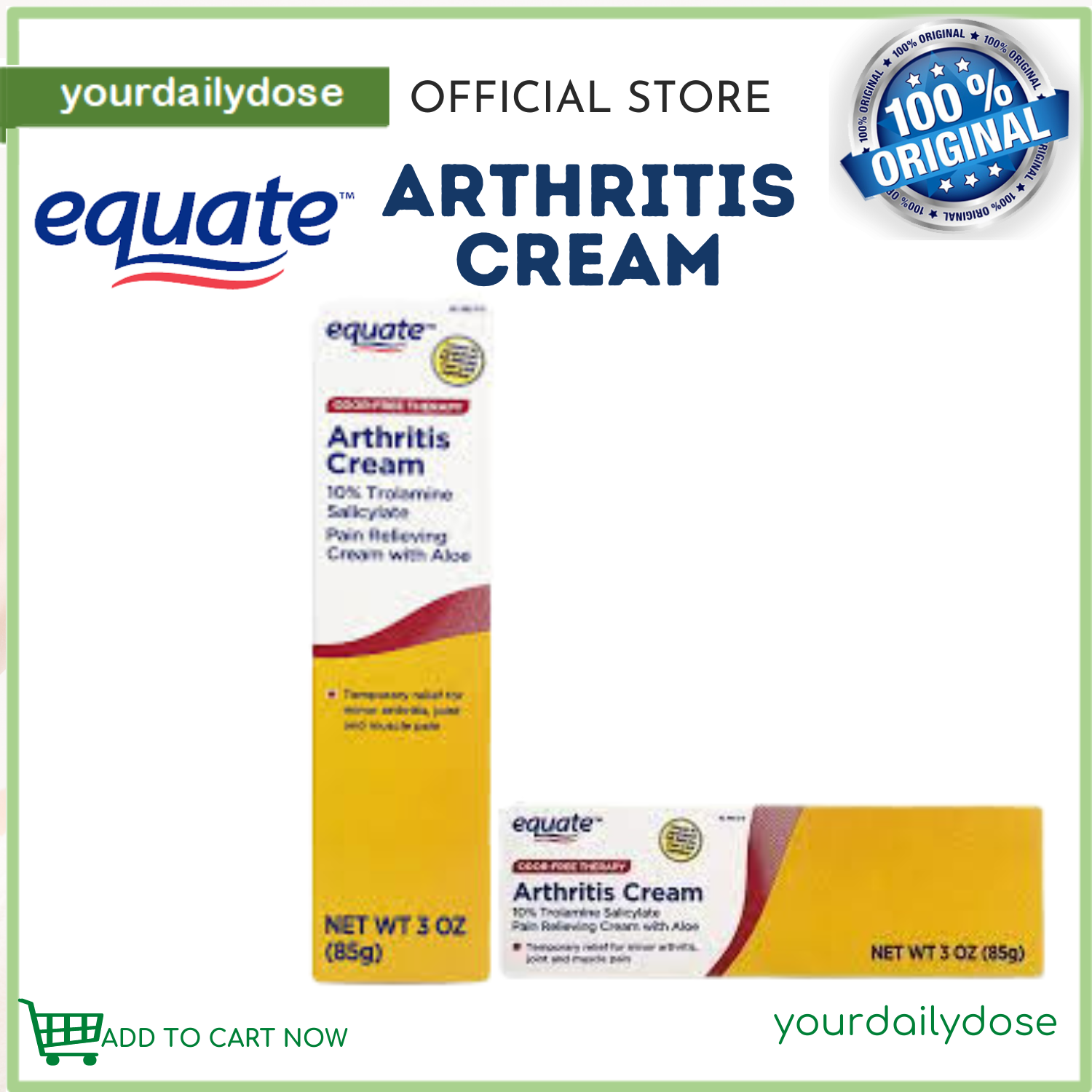 Equate Arthritis Cream, 10% Trolamine Salicylate with Aloe, 3 oz ...
