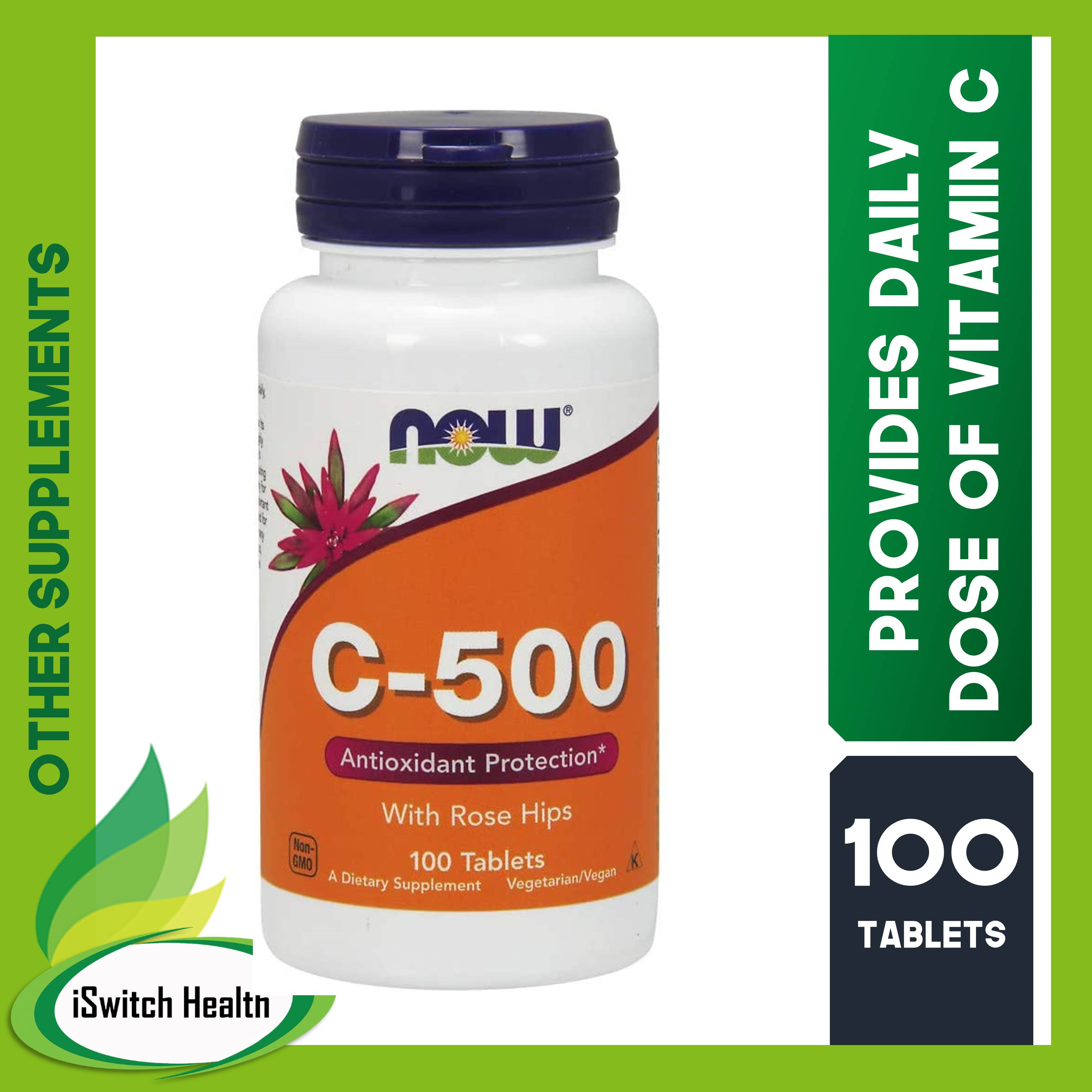 NOW Foods Vitamin C-500 with Rose Hips (500mg) - 100 Tablets | Lazada PH
