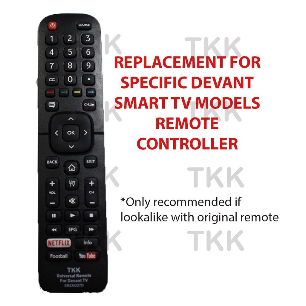 Dévant Hisénse Smart TV Remote Youtube Netflix For EN2H27D EN2BC27 ...