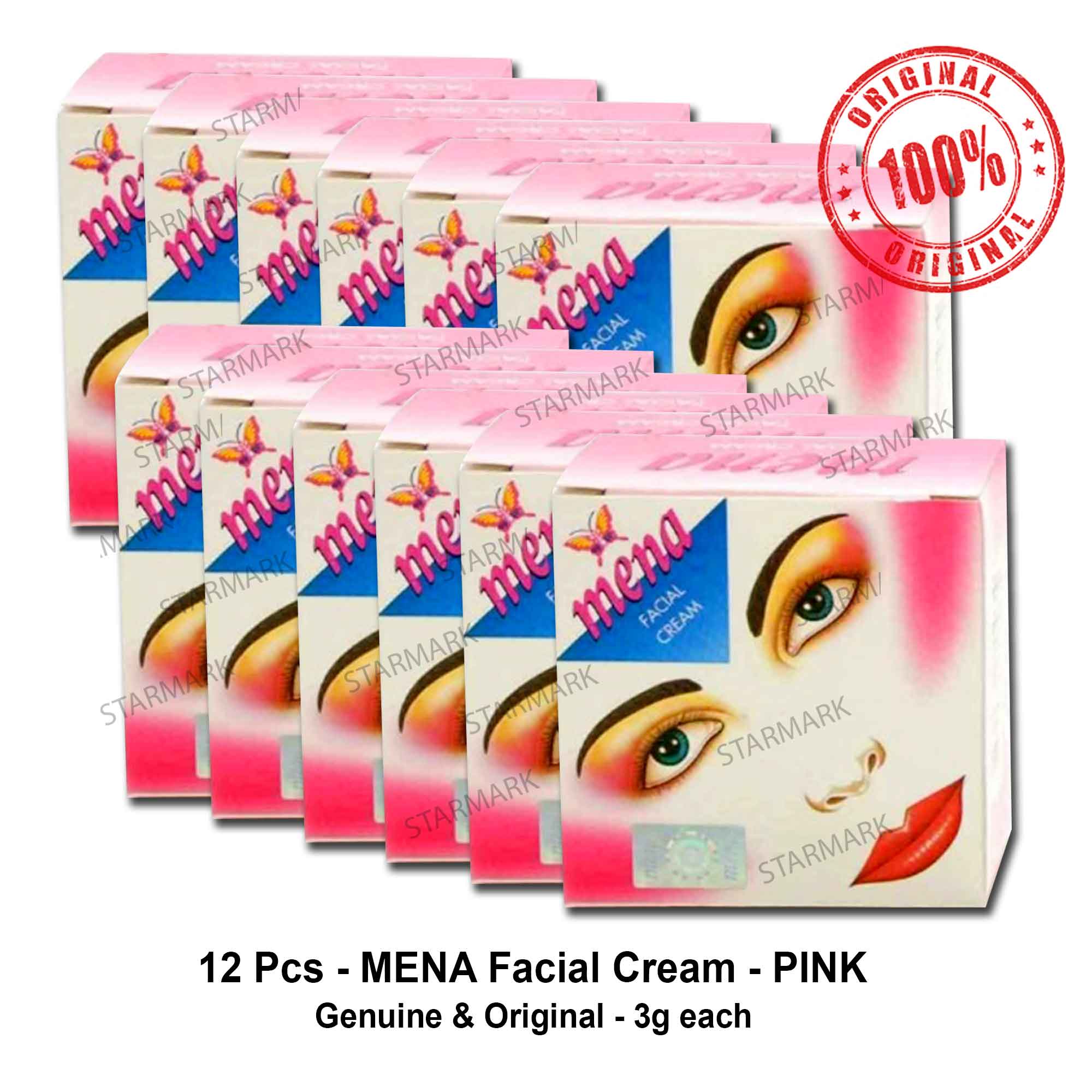 Mena Facial Cream Pink 3g each 3 grams each AUTHENTIC - 12 Pcs | Lazada PH