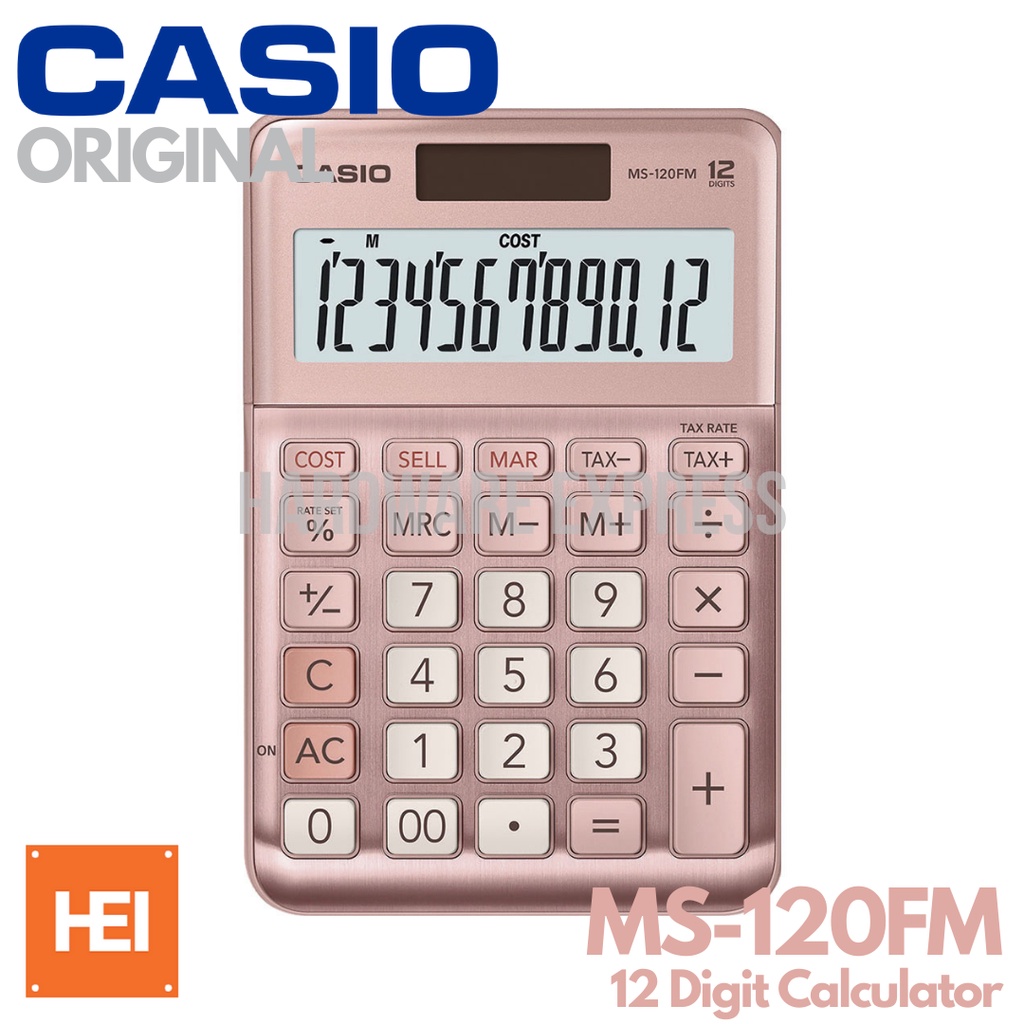 Immediate delivery CASIO Original 12 Digit Calculator MS-120FM Pink or Grey | Lazada PH