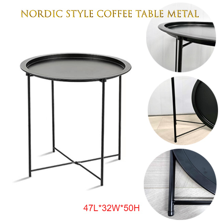 50CM Coffee Table Minimalist Metal Round Coffee Table Modern Iron Round ...