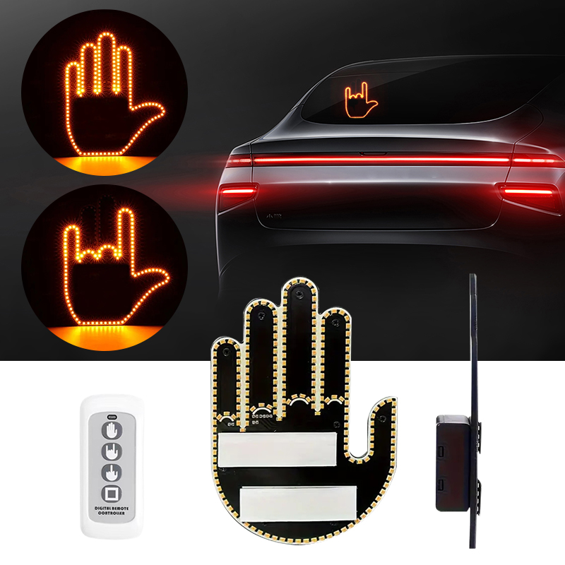Car Finger Light New LED Illuminated Gesture Light With Remote Road ...