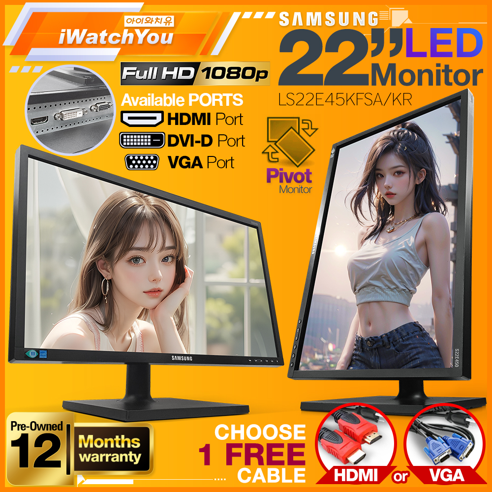 Samsung 22 inch monitor LED Full HD 1080p / HDMI,DVI,VGA ports / can be ...