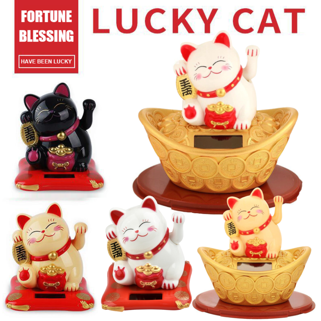 KA Hues Chinese Lucky Cat Wealth Waving Shaking Hand Fortune Welcome ...