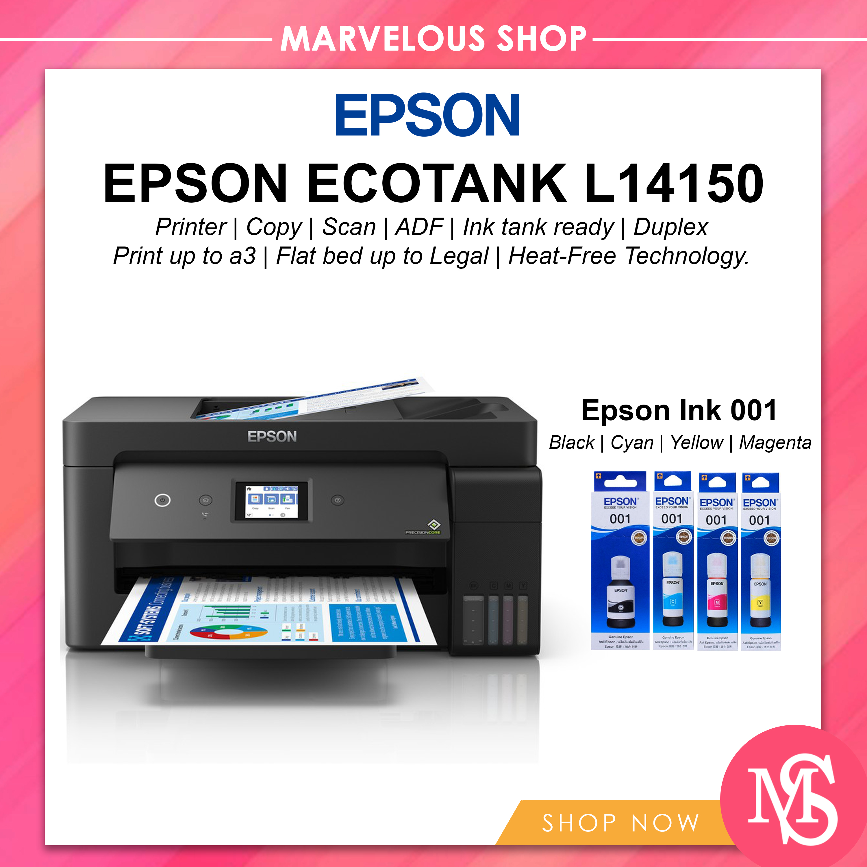 Epson EcoTank L14150 A3 Wi Fi Duplex Wide Format All in One Ink Tank