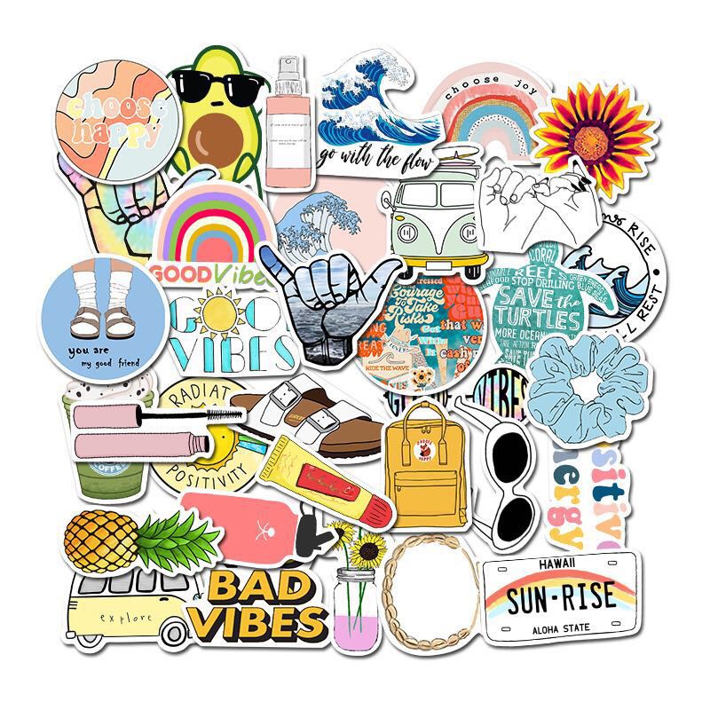50PCS Original Water Bottle VSCO Stickers Suitcase Water Cup Graffiti ...