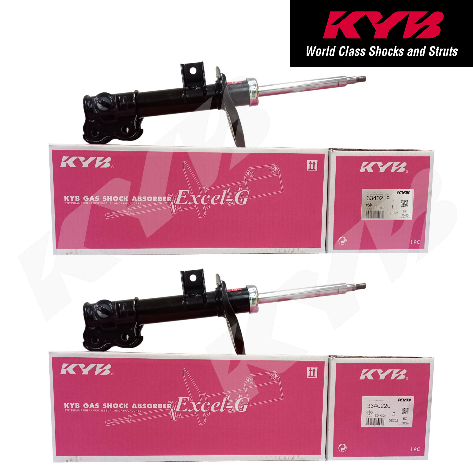 KYB 3340219/3340220 for Hyundai Sonata 2010 - 2015 Set of 2 Front Gas ...