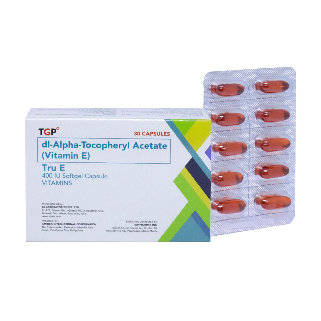 Tru E (TGP) Vitamin E Capsules 400iu 1 BOX (30 capsules) | Lazada PH