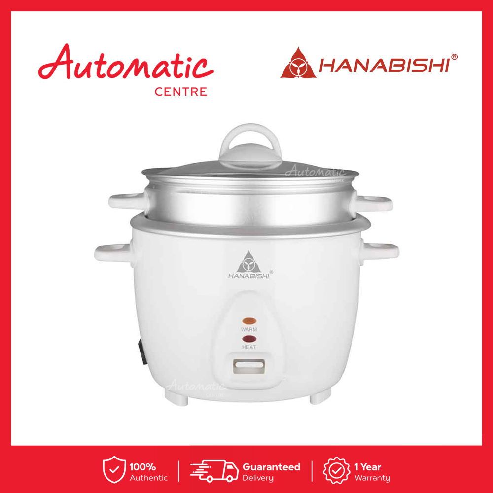 Hanabishi HHRC-15WHT 8 Cups Capacity Automatic Rice Cooker with Keep ...