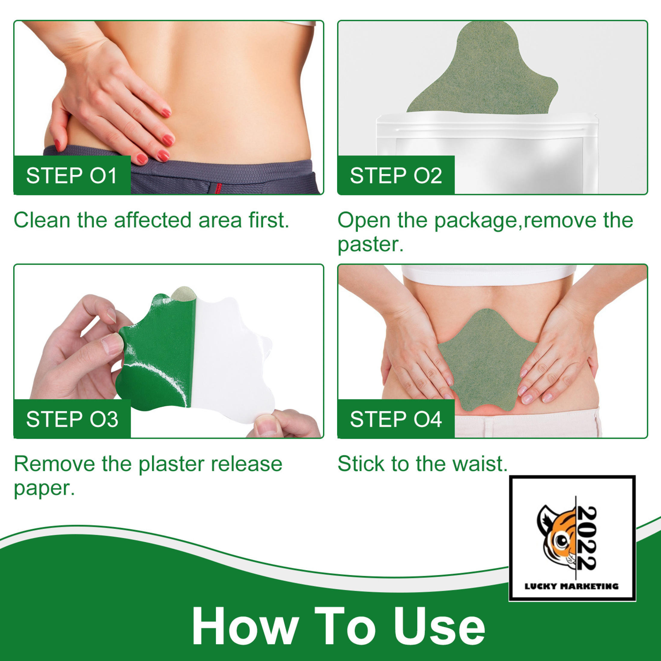 ORIGINAL & EFFECTIVE Wormwood Lumbar Spine Stickers Ginger Patch Self ...