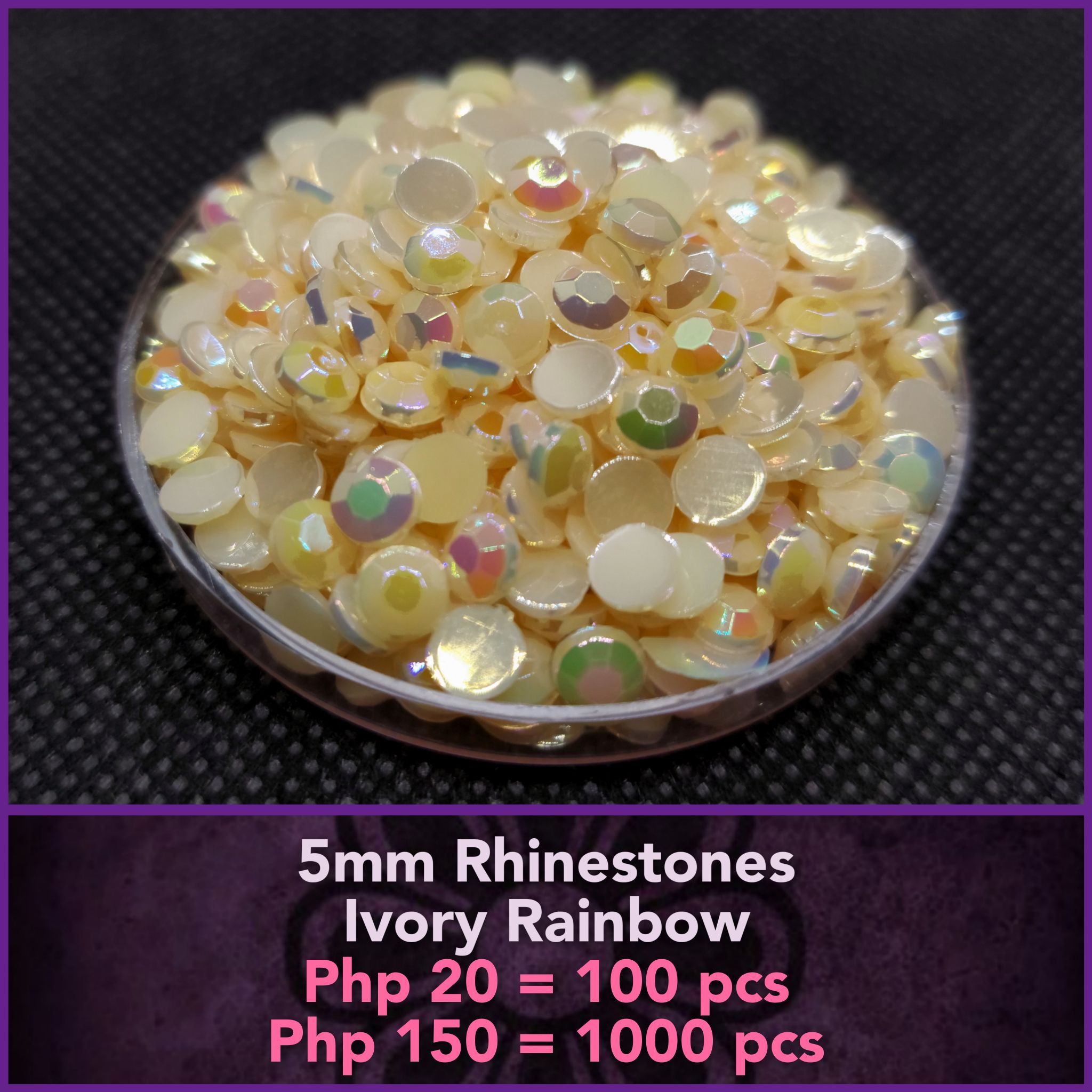 5mm Rhinestones - Ivory Rainbow | Lazada PH