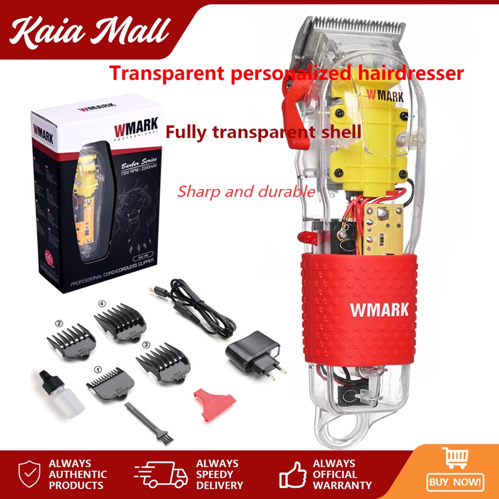 WMARK hair clipper Full Transparent Body Hair Clipper Powerful ...