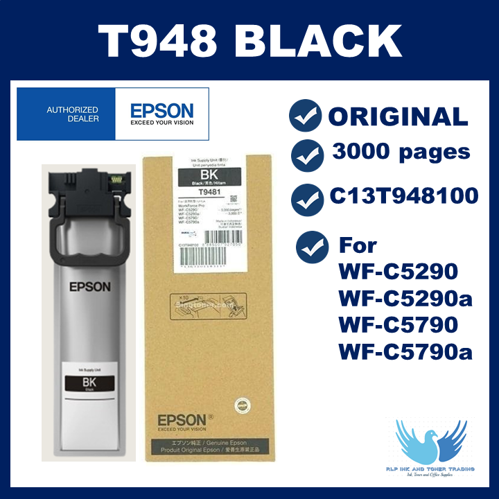 Epson T948 Black Original Ink for EPSON WF-C5290 and WF-C5790 ...