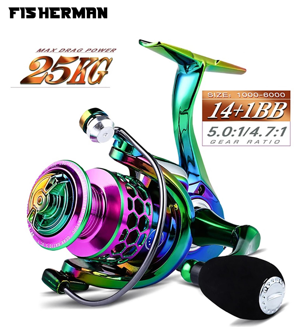 Fisherman New All-Metal 25KG Max Drag Power Colorful Fishing Reel Super ...