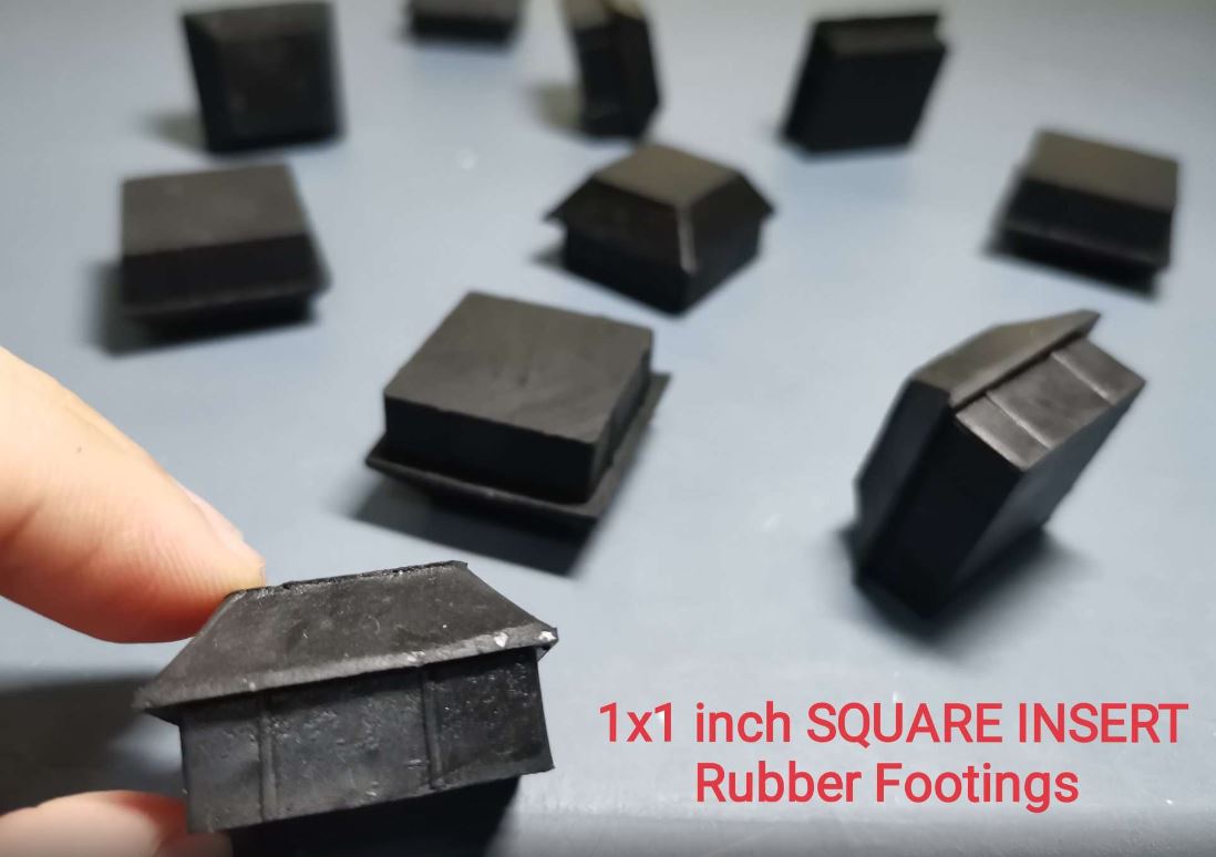 1x1 inch (25mm x 25mm) SQUARE INSERT HEAVY DUTY Rubber Footings | Lazada PH
