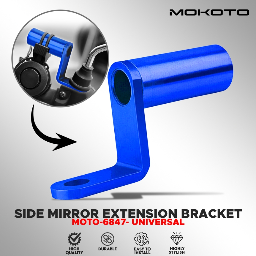 UNIVERSAL SIDE MIRROR CLAMP MOTO-6847 / SIDE MIRROR EXTENSION BRACKET ...
