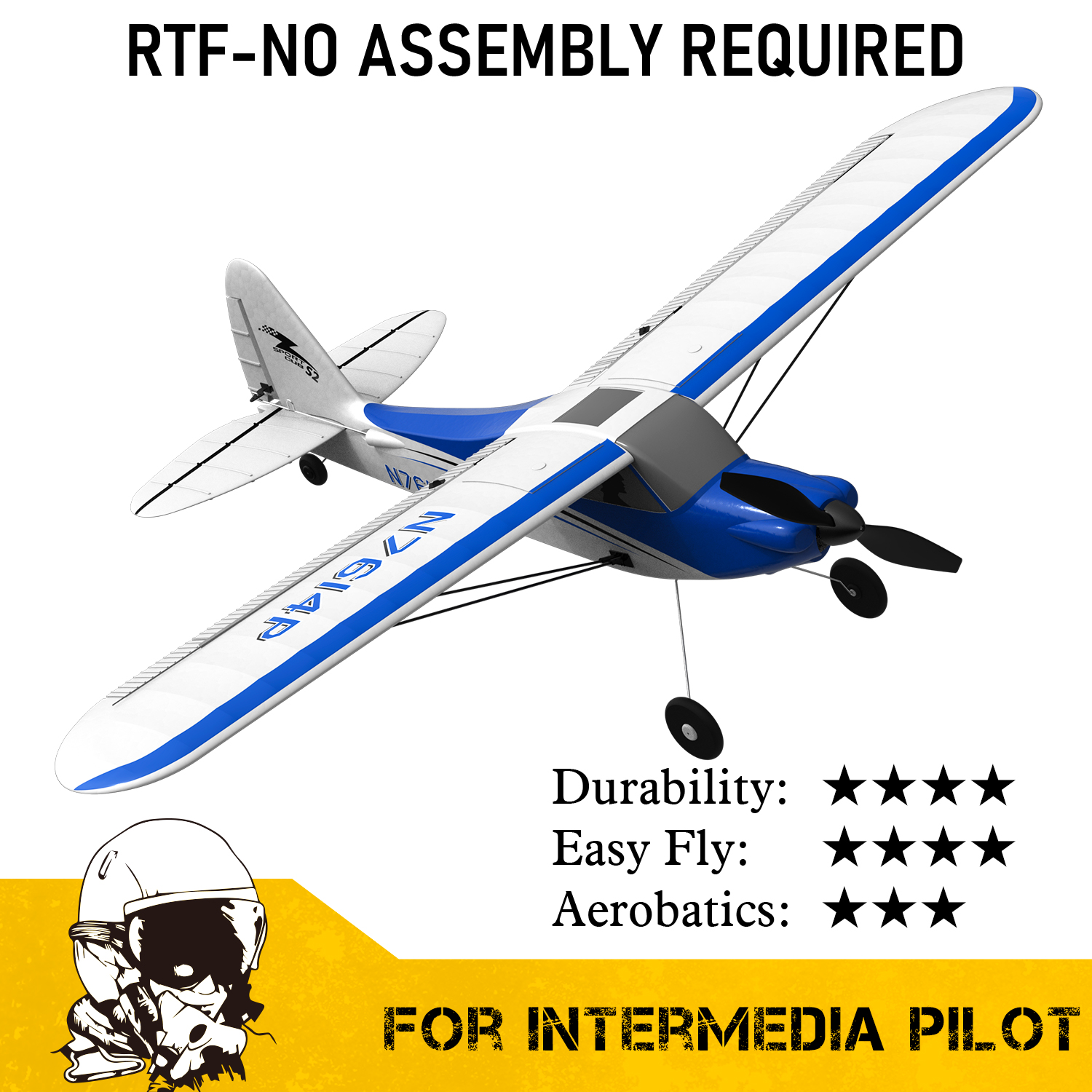 Volantex RC Plane Sport Cub 500 2.4Ghz 4CH 500mm Wingspan Fixed Wing ...