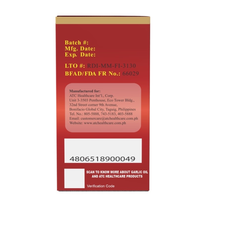 ATC Garlic Oil 500mg x 100's (1 bottle) | Lazada PH