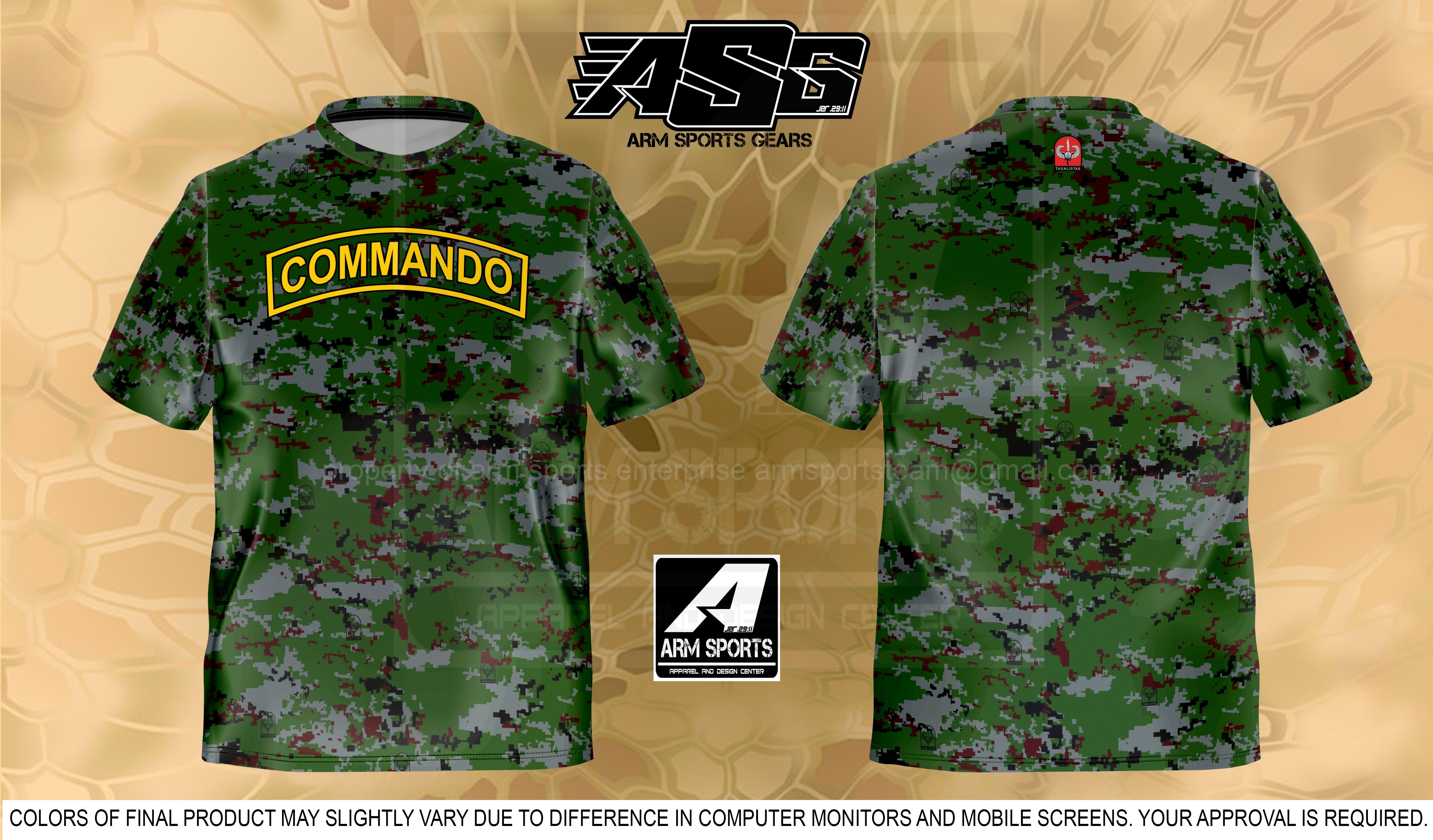 FULL SUBLIMATION SAF PATTERN COMMANDO YELLOW PRINT T-SHIRT | Lazada PH