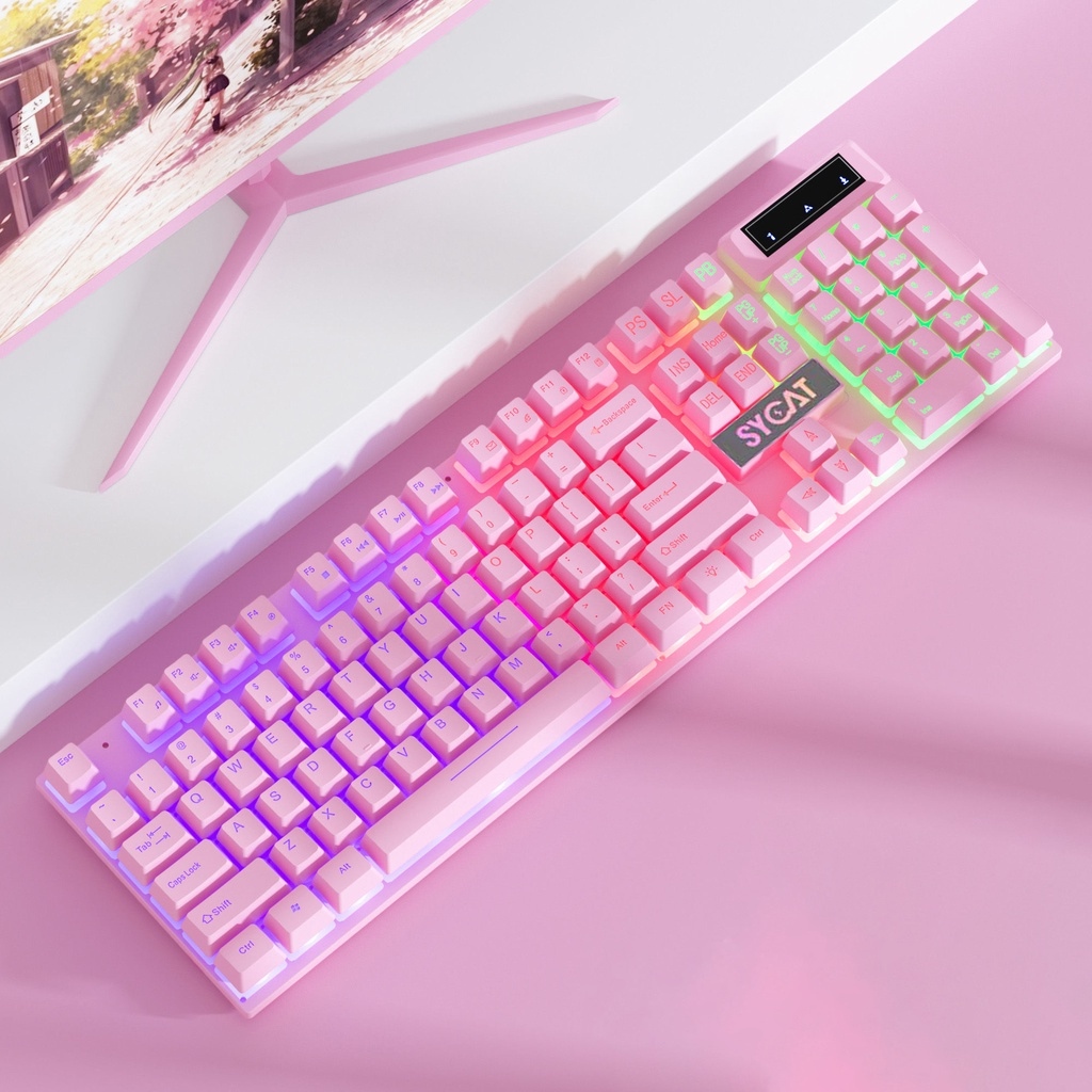 light MEGATEC rgb keyboard mechanical gaming Pink/white for pc | Lazada PH